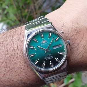 Vintage Orient AAA Crystal Green Dial Automatic 21 Jewels Japan Made ...