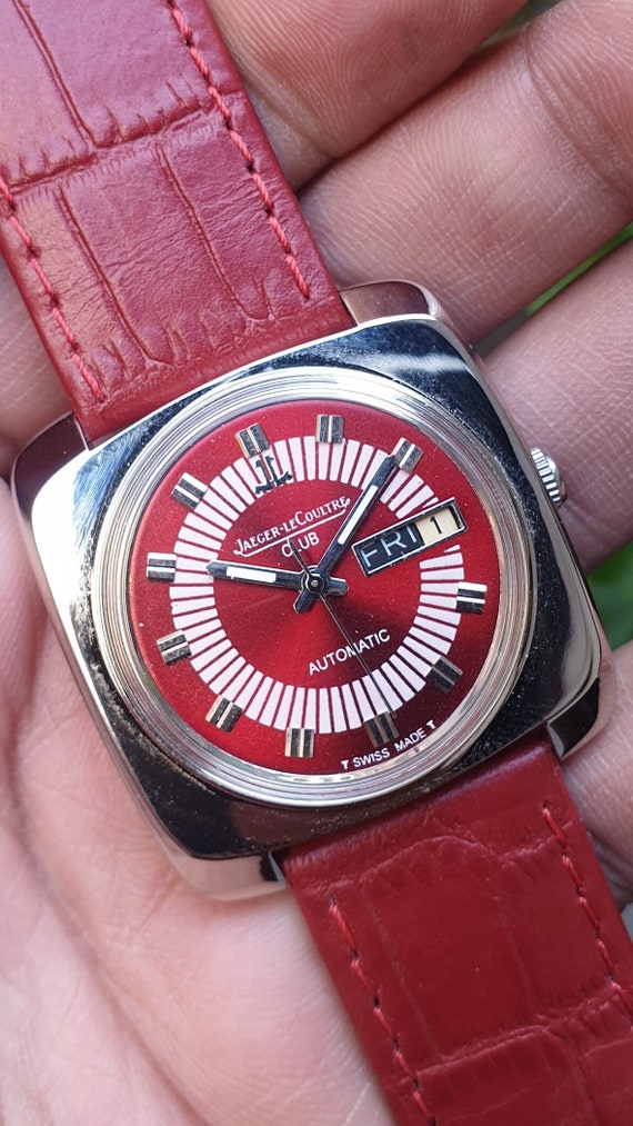 Vintage Jaeger Lecoultre Club Red Dial Automatic Swis… Gem