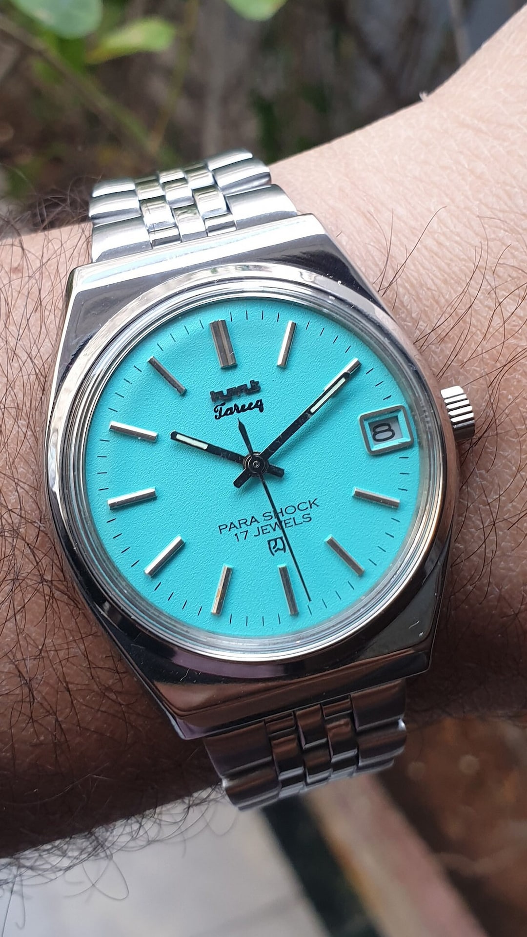 Vintage HMT Tareeq Tiffany Blue Hand Winding Date Indicator 17 Jewels Mens Wrist Watch - Etsy