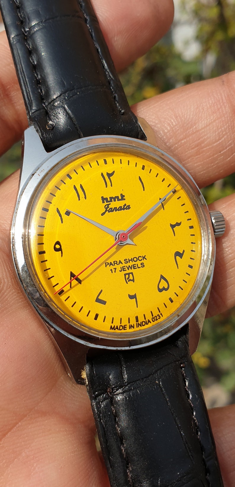 Vintage Hmt Janata Arabic Numerals Manual Winding 17 Jewels Wrist Watch ...