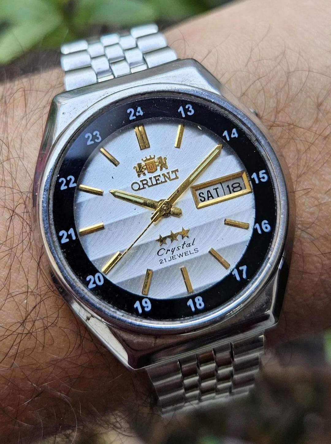 Vintage Orient Crystal 3 Star Pattern Dial Automatic 21 Jewels Japan ...