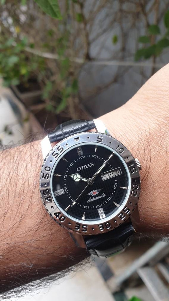 Vintage Citizen Automatic Fixed Bezel Movement No 820… - Gem