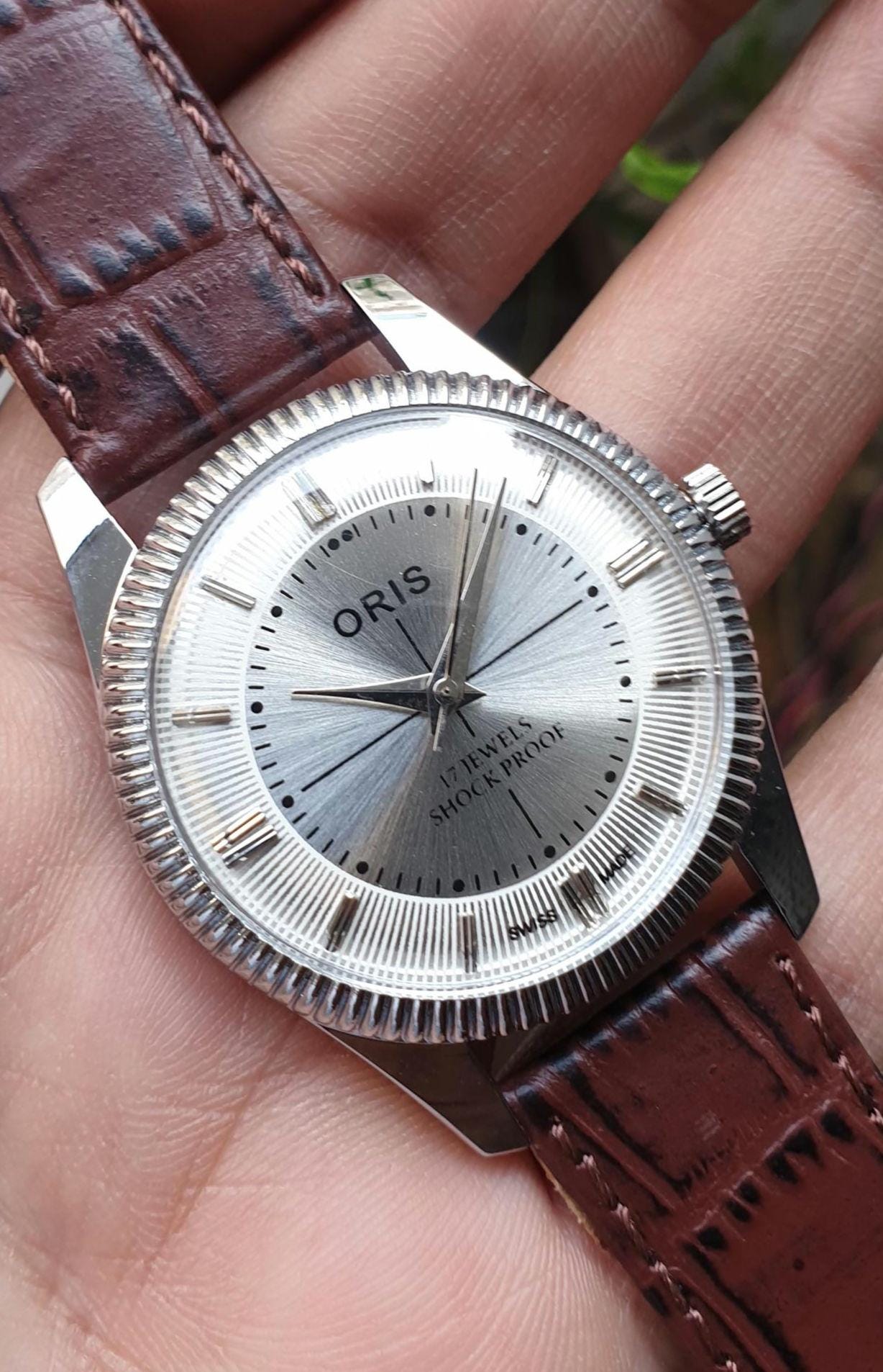 Vintage Oris Silver Dial Hand Winding Watch: Swiss Made FHF Movement - Etsy
