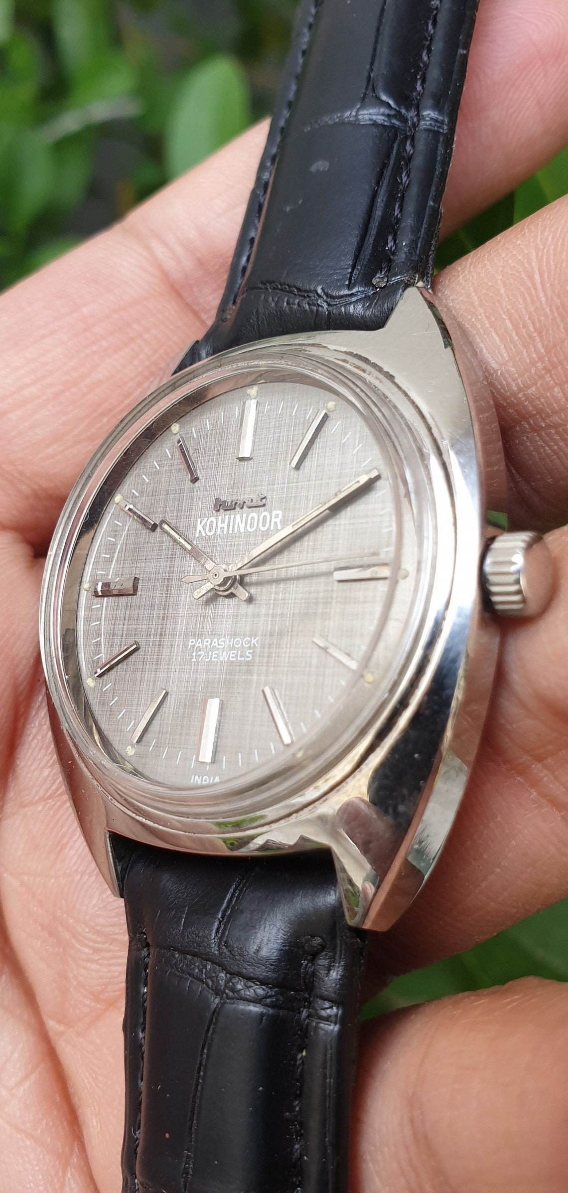 Buy Vintage HMT Kohinoor Grey Textured Dial Hand Winding 17 Jewels ...