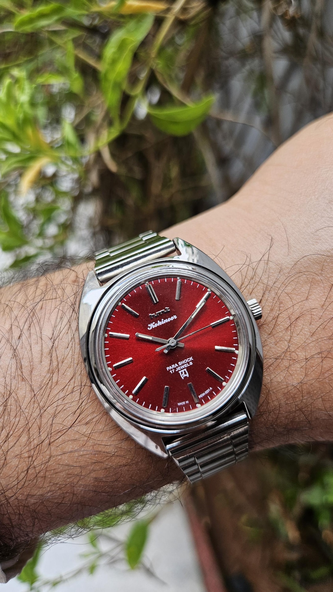 Vintage HMT Kohinoor Red Dial Hand Winding 17 Jewels Wrist Watch - Etsy