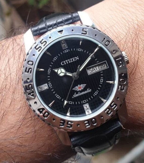 Vintage Citizen Automatic Fixed Bezel Movement No 820… - Gem