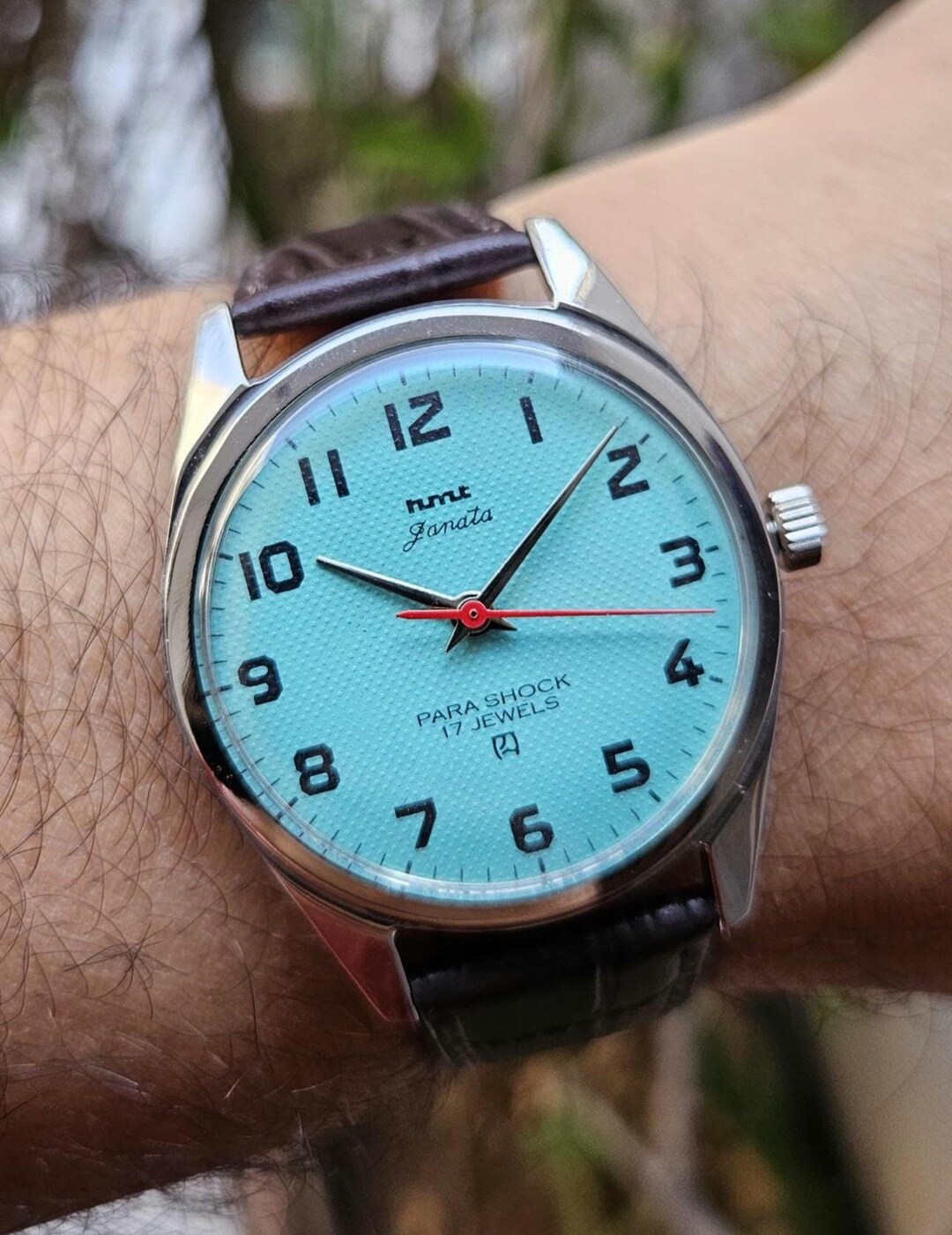 Vintage Hmt Janata Arabic Numerals Blue Dial Manual Winding 17 Jewels ...