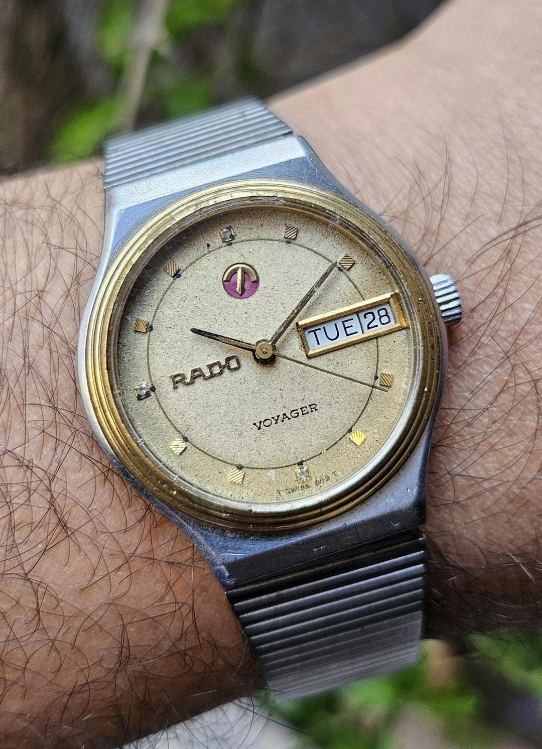 Vintage Rado Voyager Automatic Watch: Golden Dial Swiss Made - Etsy