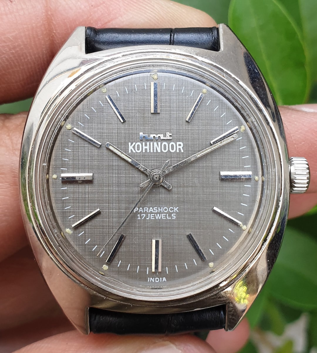 Buy Vintage HMT Kohinoor Grey Textured Dial Hand Winding 17 Jewels ...