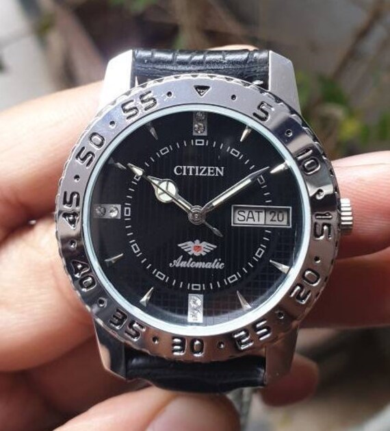 Vintage Citizen Automatic Fixed Bezel Movement No 820… - Gem