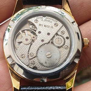 Rare Vintage Oris ST96 Green Dial Hand Winding Wrist Watch FHF Movement ...