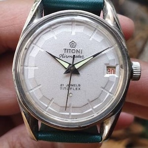 Vintage Titoni Airmaster Titoflex Manual Winding 21 Jewels Swiss Made ...