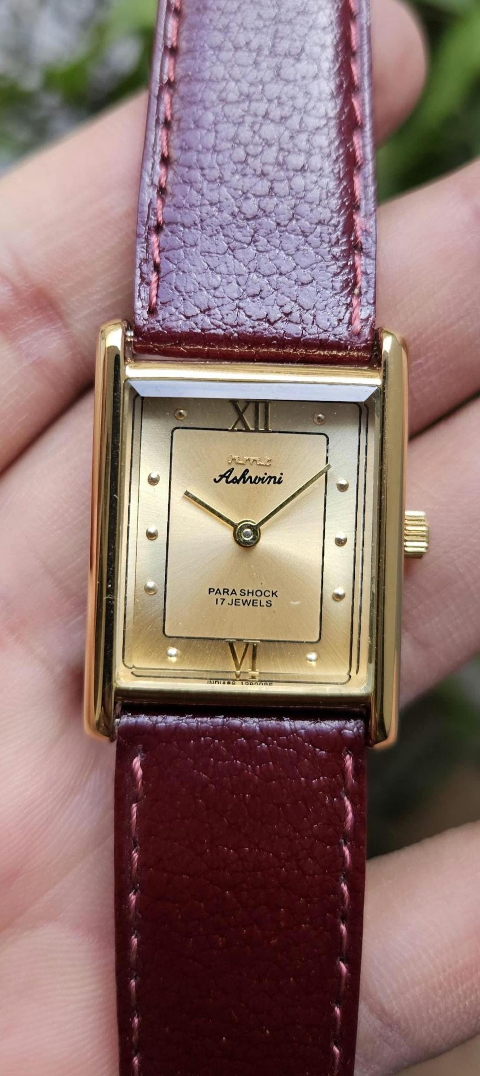 HMT Ashwini Tank Golden Dial Gold Plated Hand Winding 17 Jewels Mens ...