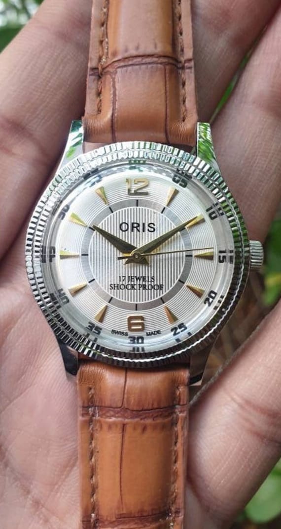 Rare Vintage Oris White Dial Hand Winding Wrist watch… - Gem