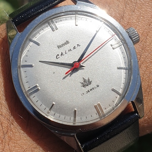 Rare Hmt Chinar Leaf Silver Dial Manual Winding 17 Jewels Wrist Watch ...