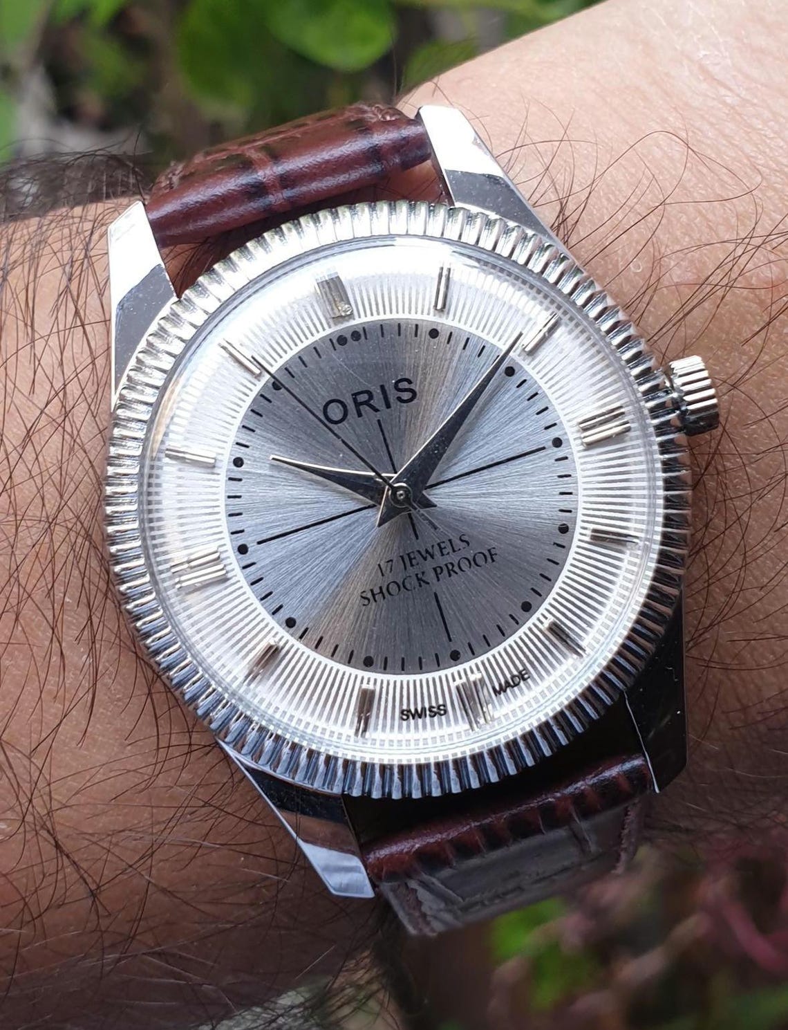 Vintage Oris Silver Dial Hand Winding Watch: Swiss Made FHF Movement - Etsy