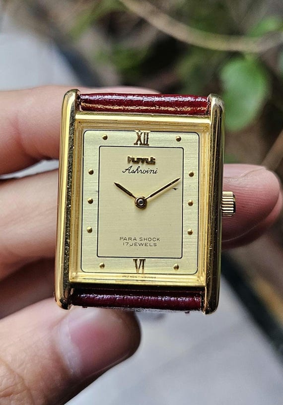 HMT Ashwini Tank Golden Dial Gold Plated Hand Winding… - Gem
