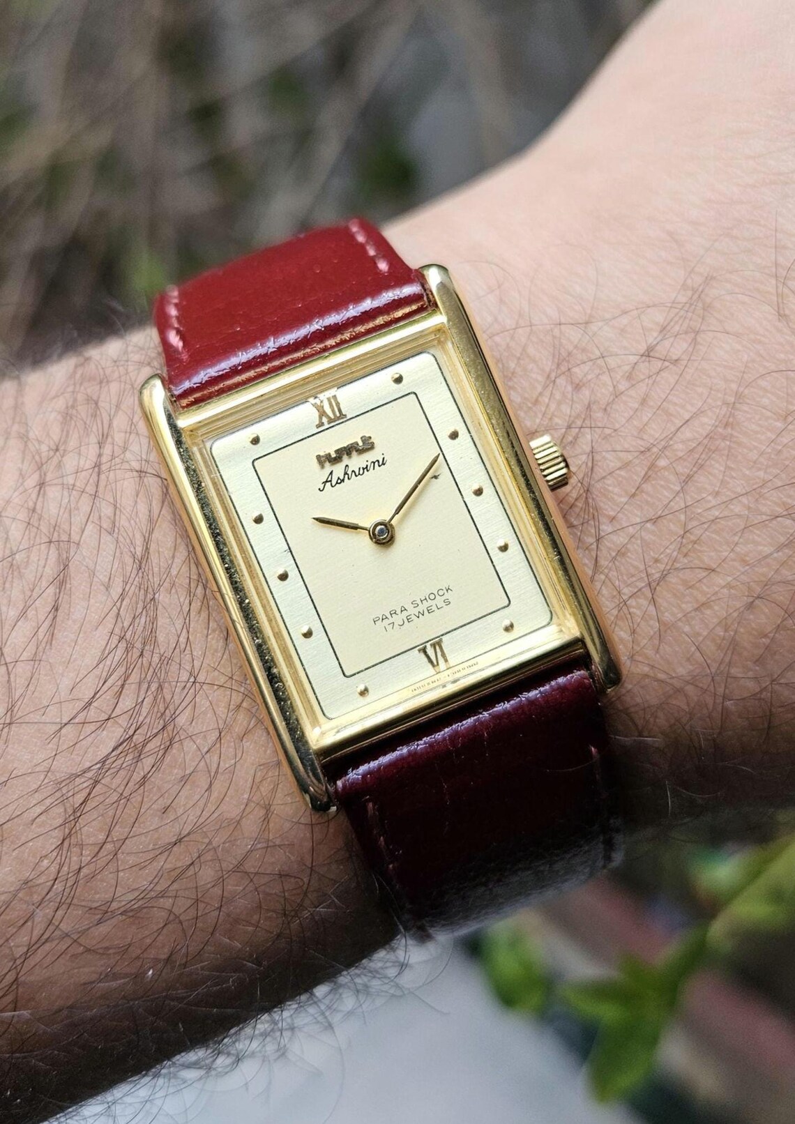 HMT Ashwini Tank Golden Dial Gold Plated Hand Winding 17 Jewels Mens ...