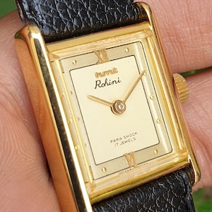HMT Rohini Tank Golden Dial Two Hands Hand Winding 17 Jewels Women's ...