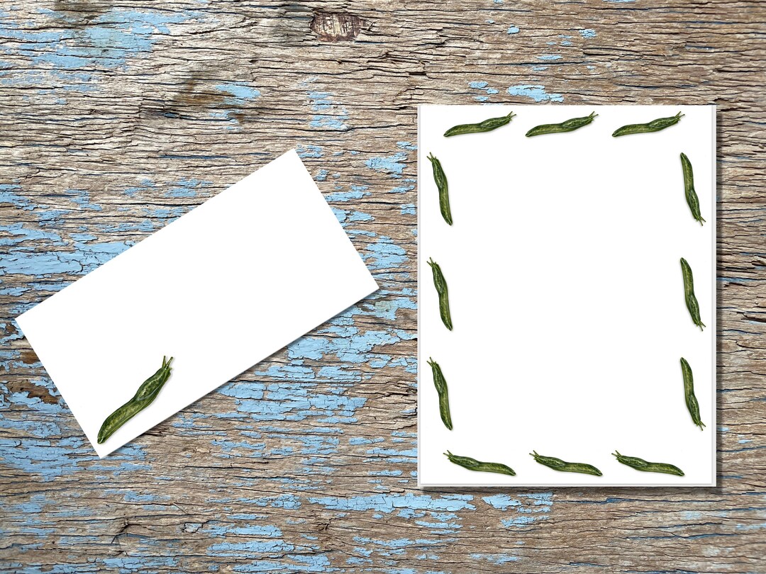 Green Slug Printable Stationery- Parade of Slugs Around the Page - Etsy