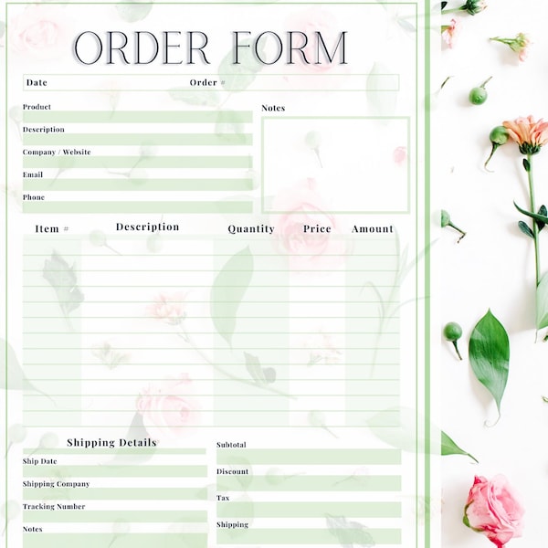Florist Form - Etsy