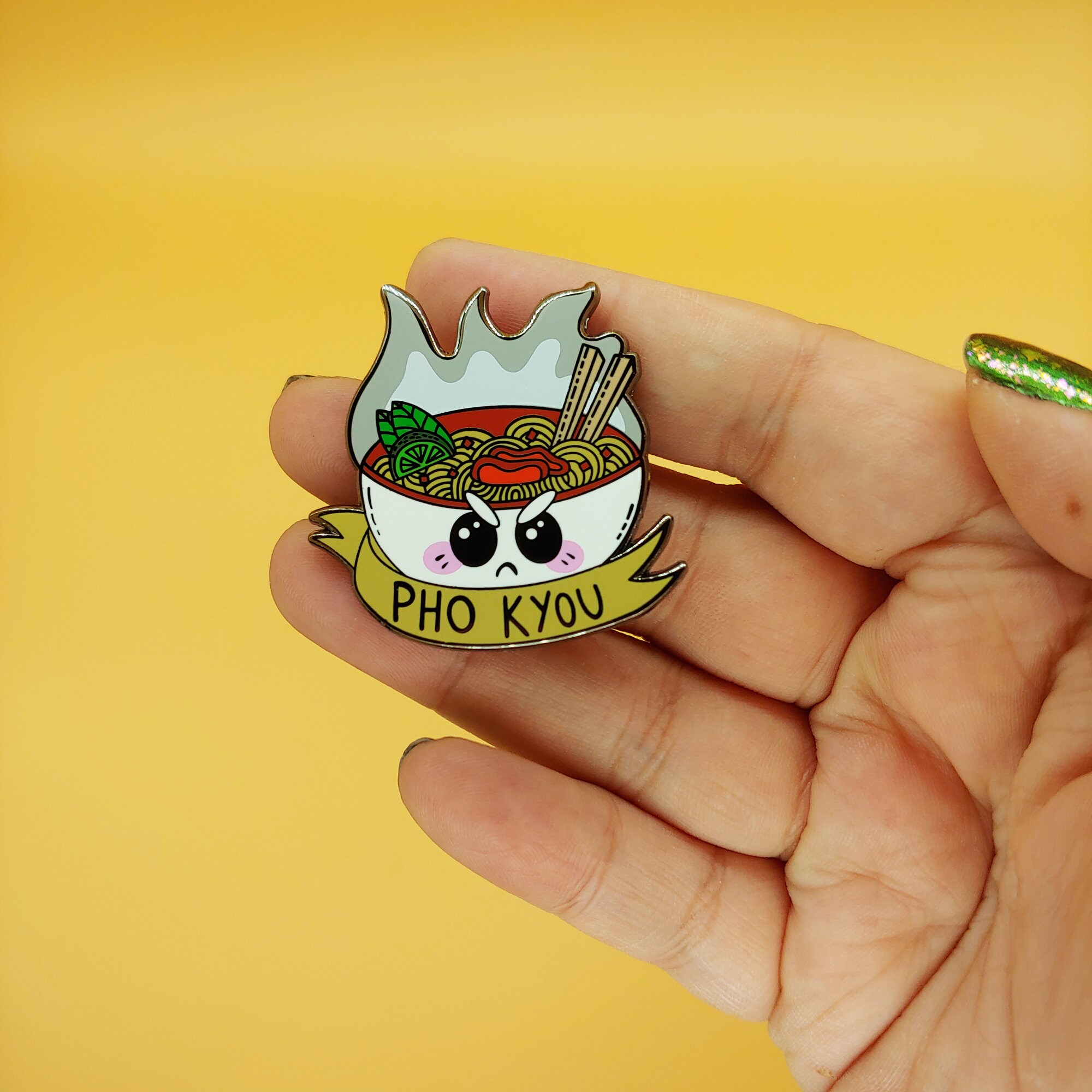 Pho Soup Enamel Pin Black Nickel A-grade Hard Enamel Pin - Etsy