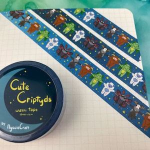 Cute Cryptids Creatures Little Monsters Washi Tape for Journal and ...