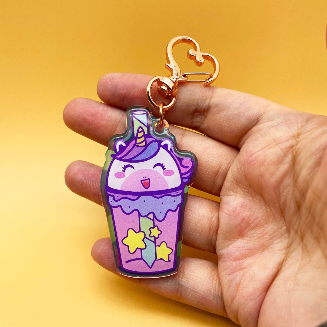 Kawaii Unicorn Boba Tea Keychain Cute Bubble Tea Charms Adorable - Etsy