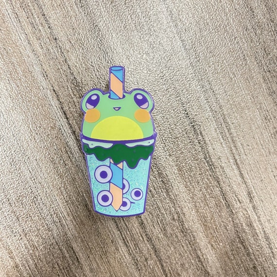 Cute Boba Tea Frog Pin Kawaii Bubble Tea Drink Food Soft | Etsy