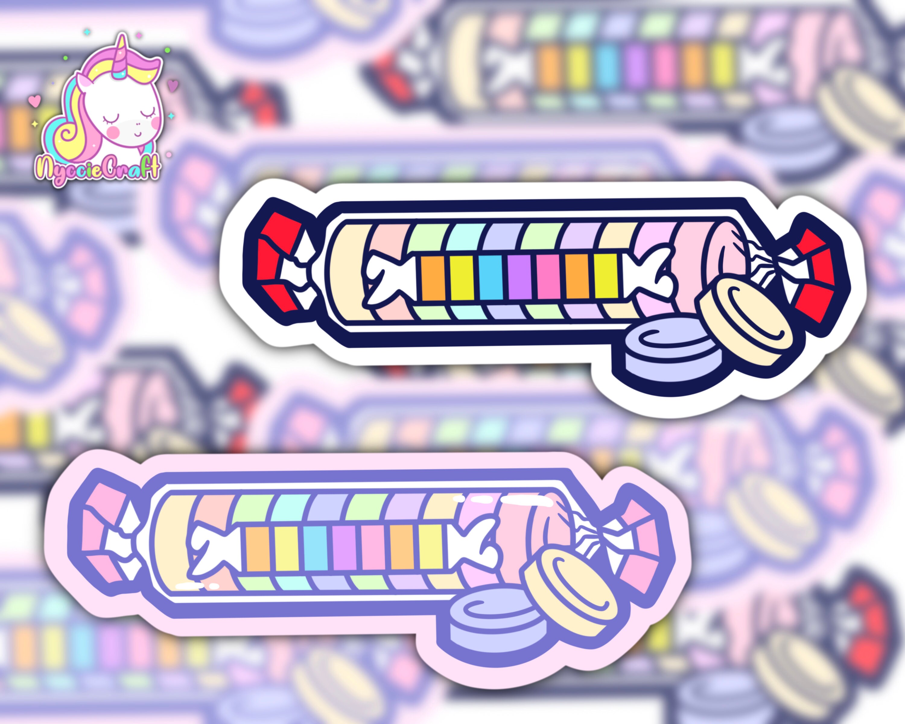 Sweet Nostalgia Smarties Rocket Cute 90s Candy Holographic Vinyl ...