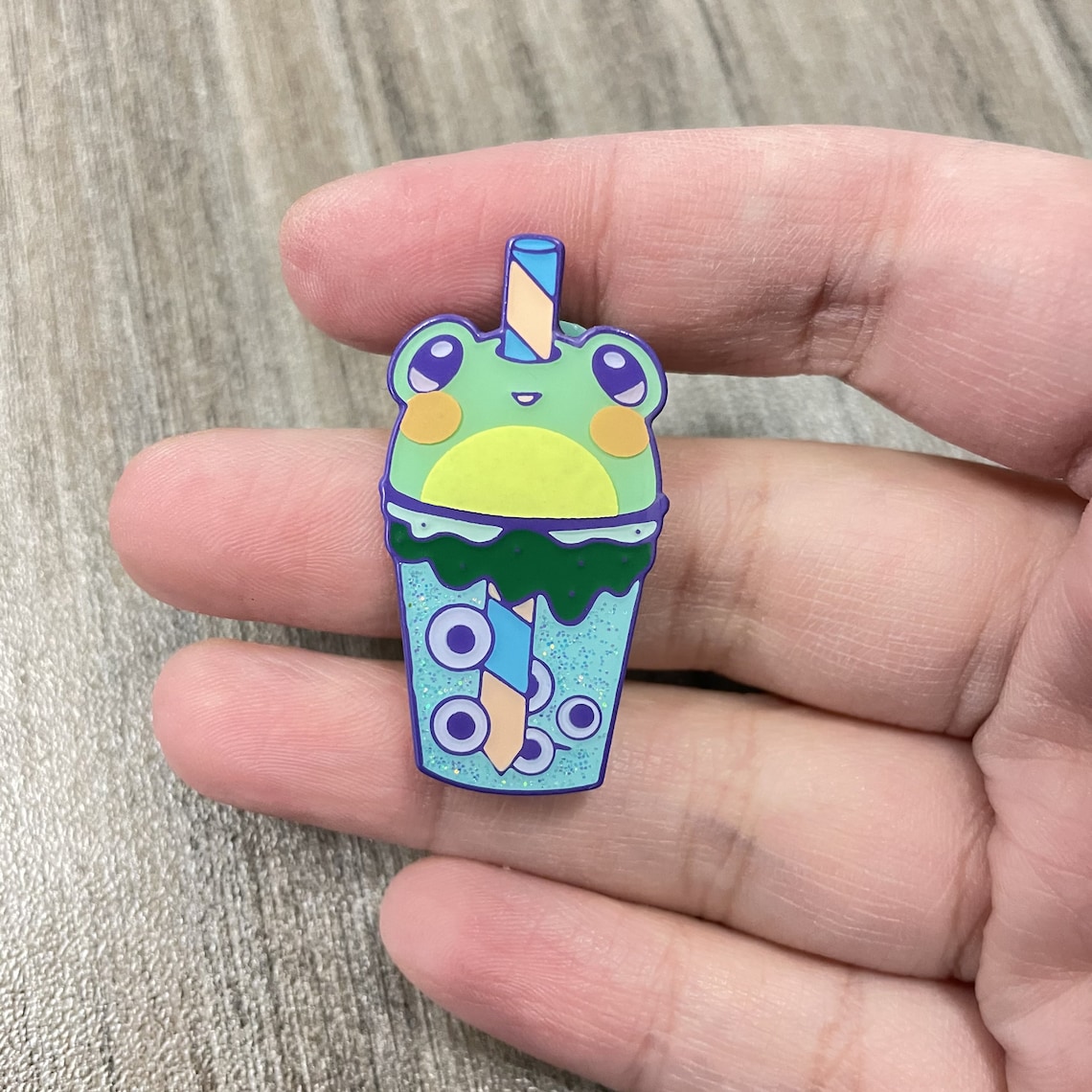 Cute Boba Tea Frog Pin Kawaii Bubble Tea Drink Food Soft | Etsy