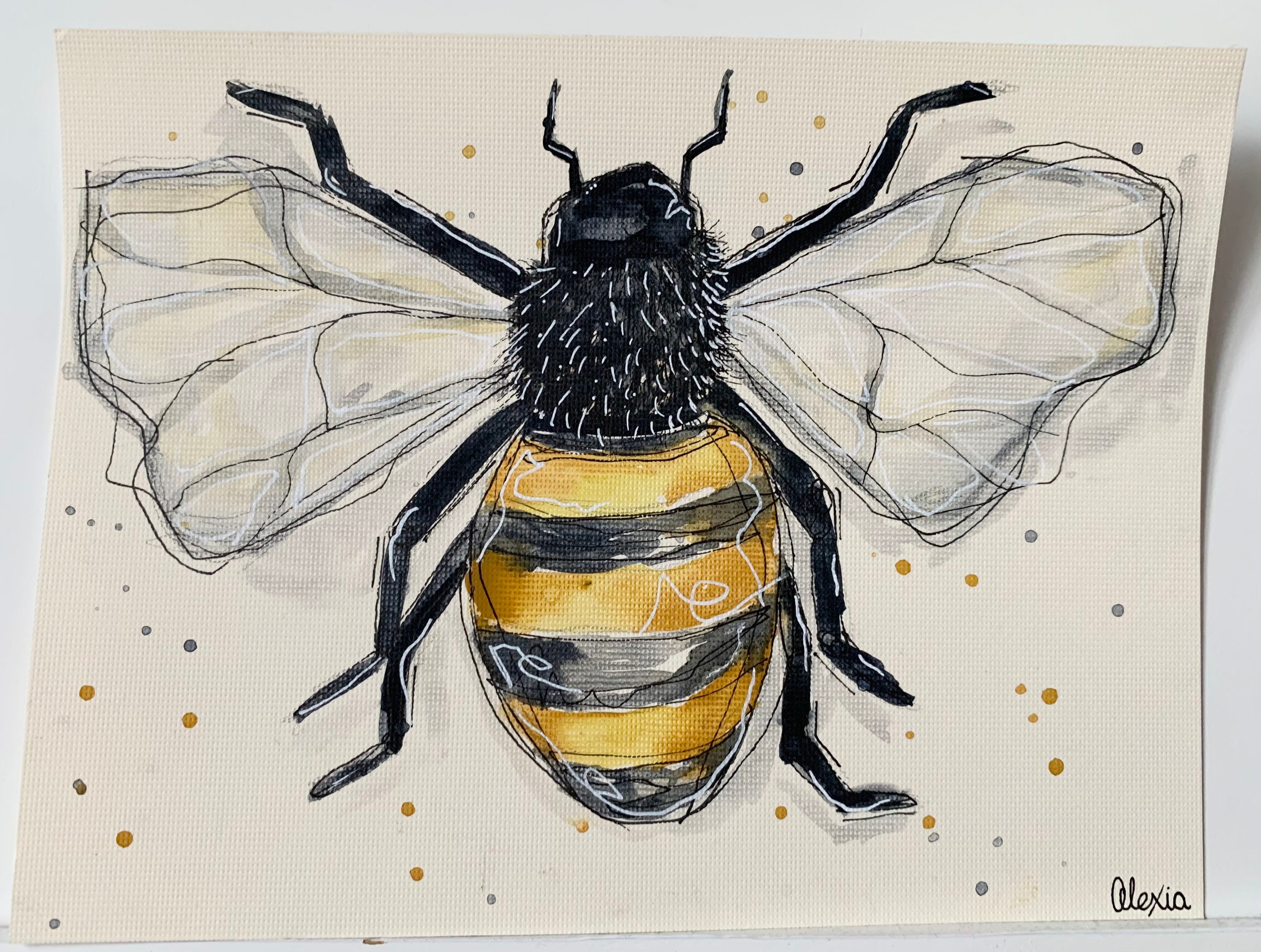 Bee Painting Original | Etsy