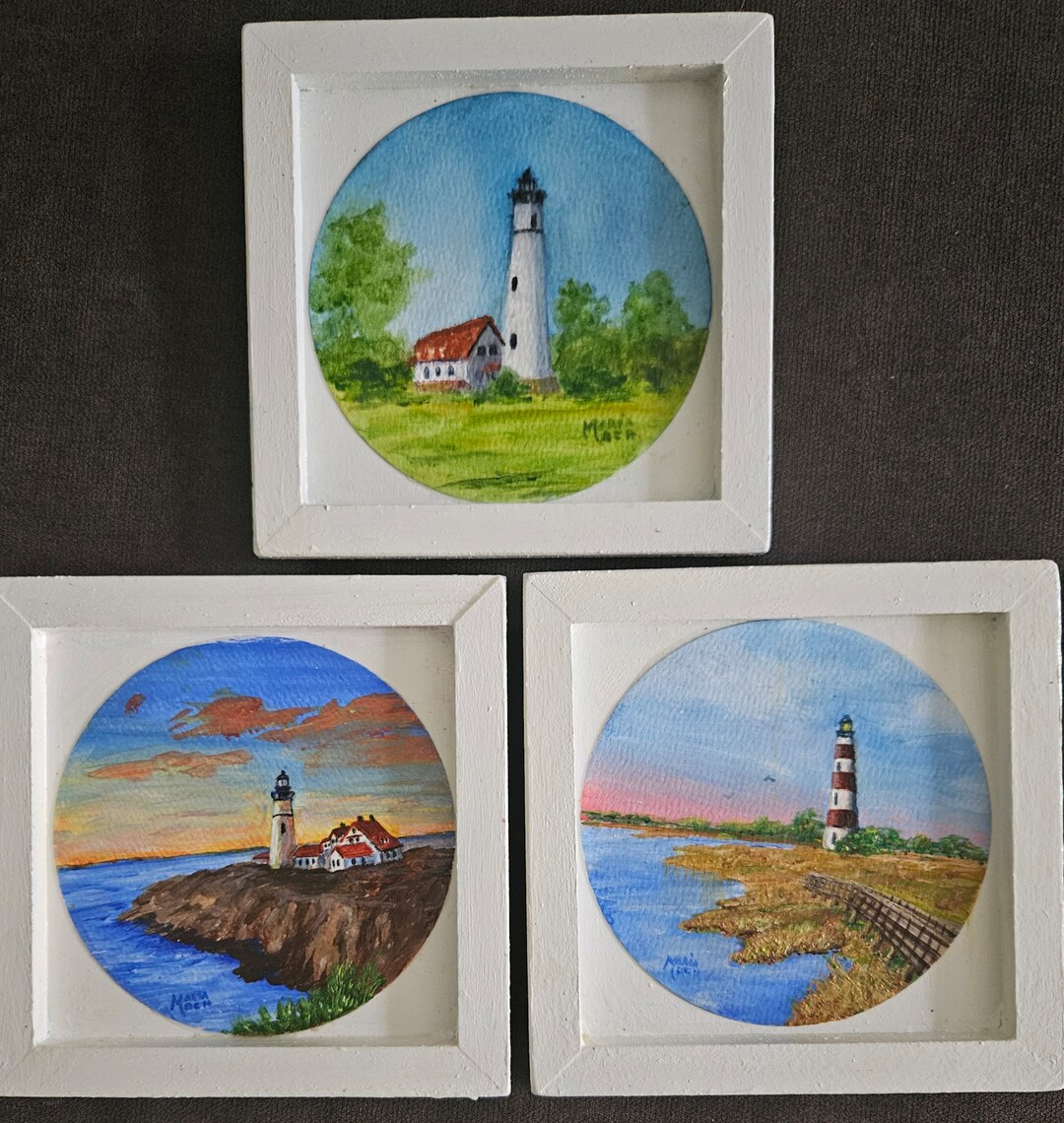 Three Miniature Lighthouses - Etsy