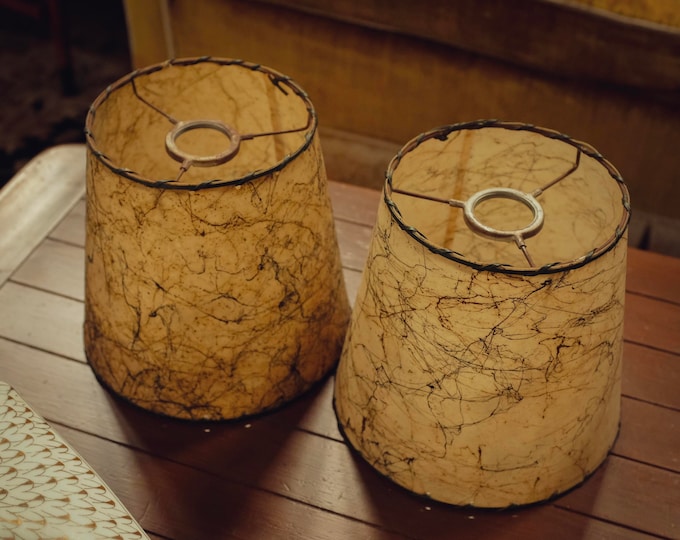 Vintage Atomic Fiber Spun Splatter Lamp Shades - Pair - 6.5 Inches Tall ...
