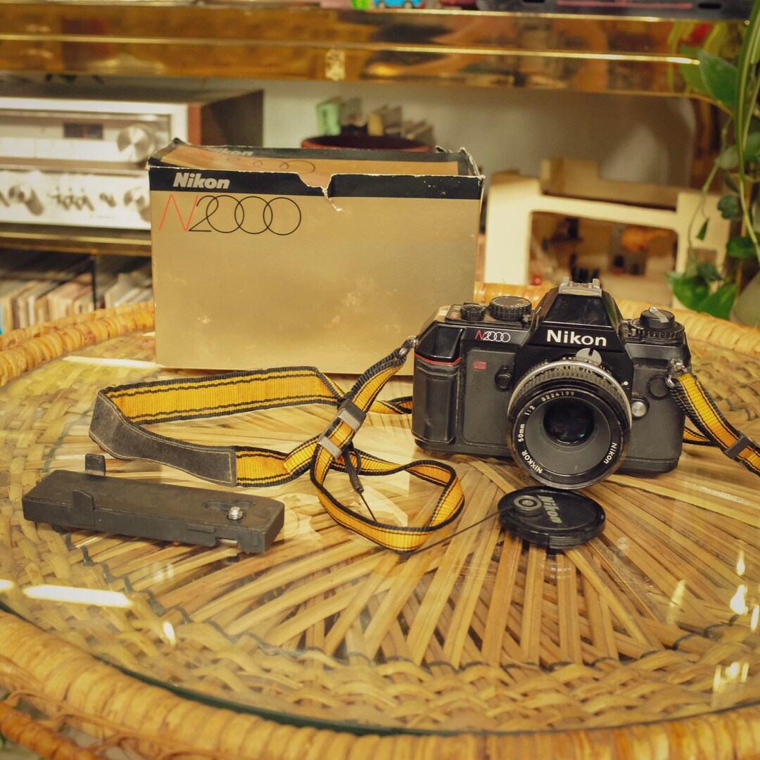 1980s Nikon N2000 Film 35mm Camera Body, Nikon 50mm F2 Lens & Original ...