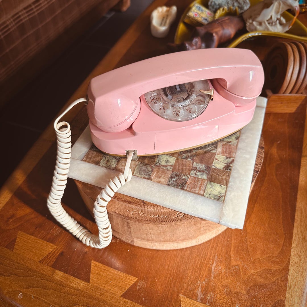 Vintage 1960s Princess PINK Western Electric Bell System Handset Rotary ...
