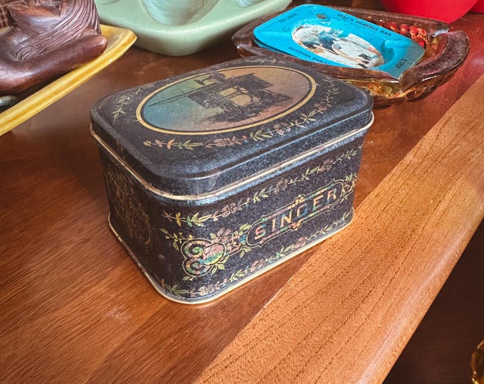 Vintage Singer Sewing Tin Box 4.25” X 3” - Etsy