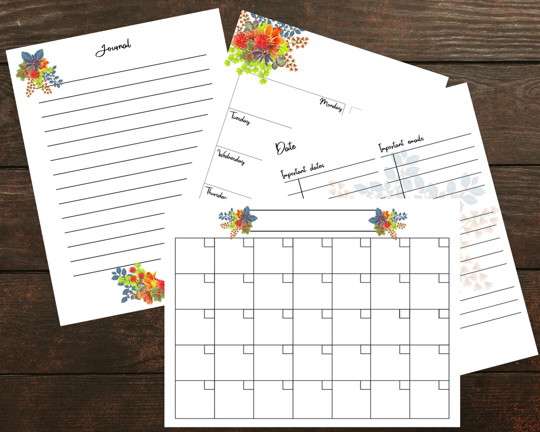Planner Printable, 2020 Planner, Journal, Planner Pages, Calendar ...