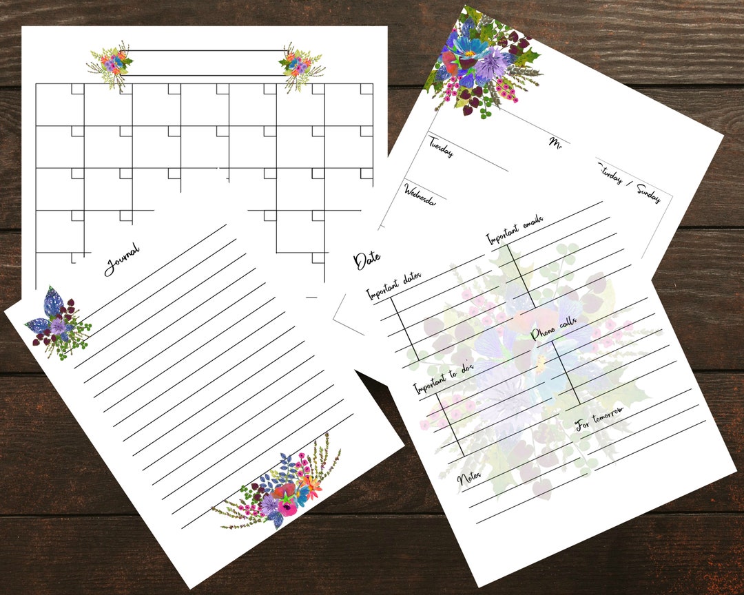 Planner Printable, 2020 Planner, Journal, Planner Pages, Calendar ...