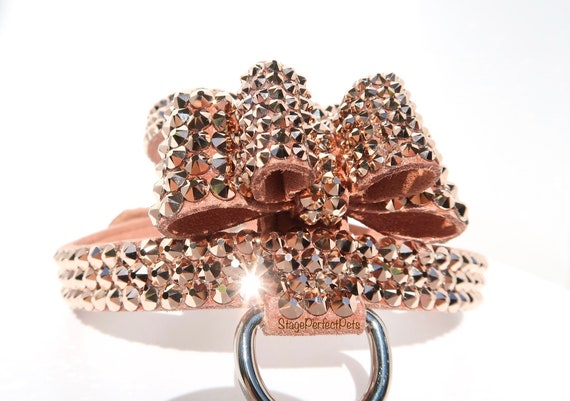 Rose Gold Swarovski Pet Harness / Brown Bling Dog Cat Harness | Etsy