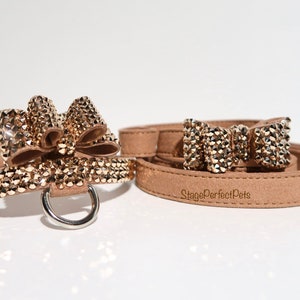 Rose Gold Swarovski Pet Harness / Brown Bling Dog Cat Harness | Etsy