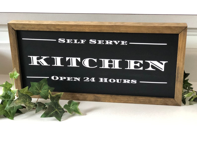 Farmhouse Chalkboard Kitchen Sign Rustic Kitchen Home Decor Self Serve ...