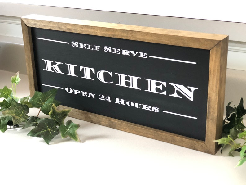 Farmhouse Chalkboard Kitchen Sign Rustic Kitchen Home Decor Self Serve ...