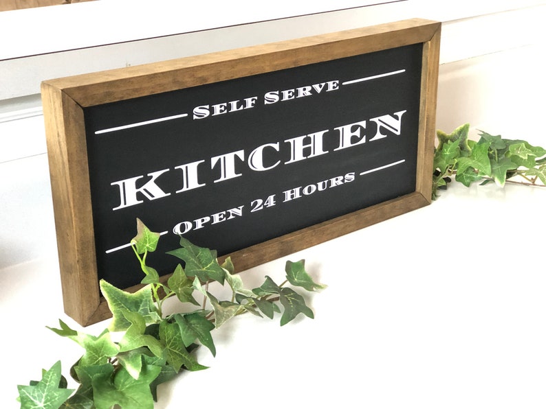 Farmhouse Chalkboard Kitchen Sign Rustic Kitchen Home Decor Self Serve ...