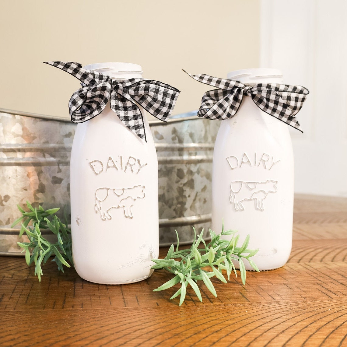 Rustic Farmhouse Milk Bottle Rustic Farmhouse Home Decor Farm Fresh ...