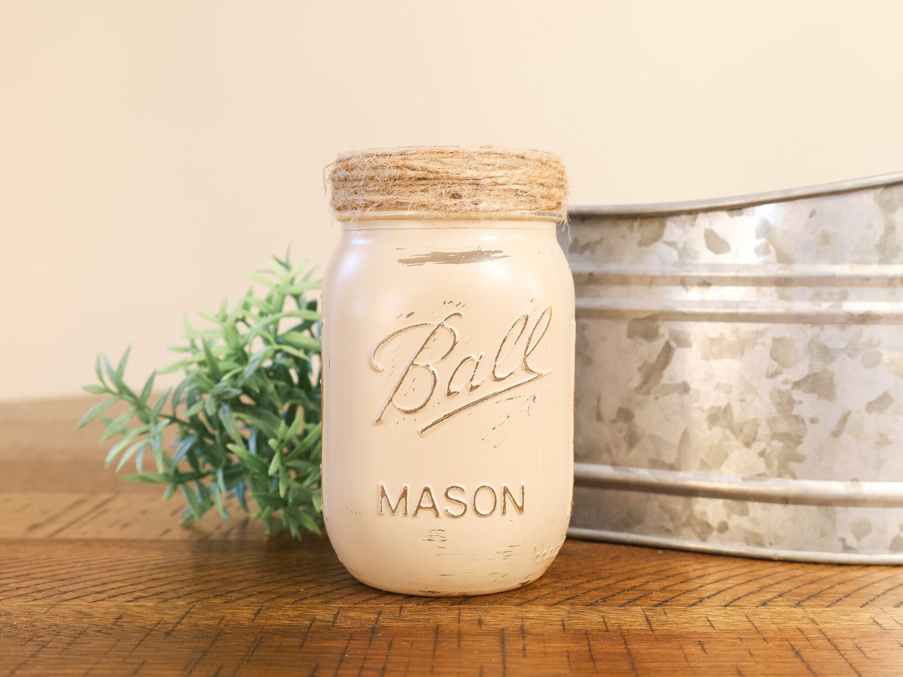 Farmhouse Painted Mason Jar Collection Vintage Home Decor Rustic Home ...