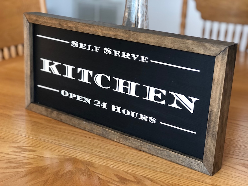 Farmhouse Chalkboard Kitchen Sign Rustic Kitchen Home Decor Self Serve ...