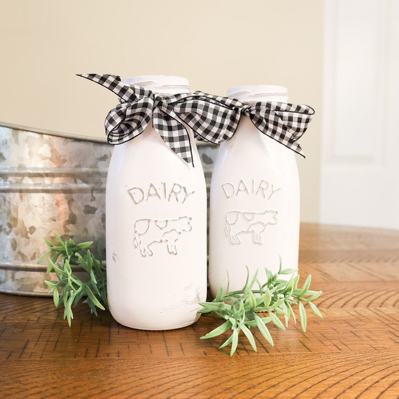 Rustic Farmhouse Milk Bottle Rustic Farmhouse Home Decor Farm Fresh ...