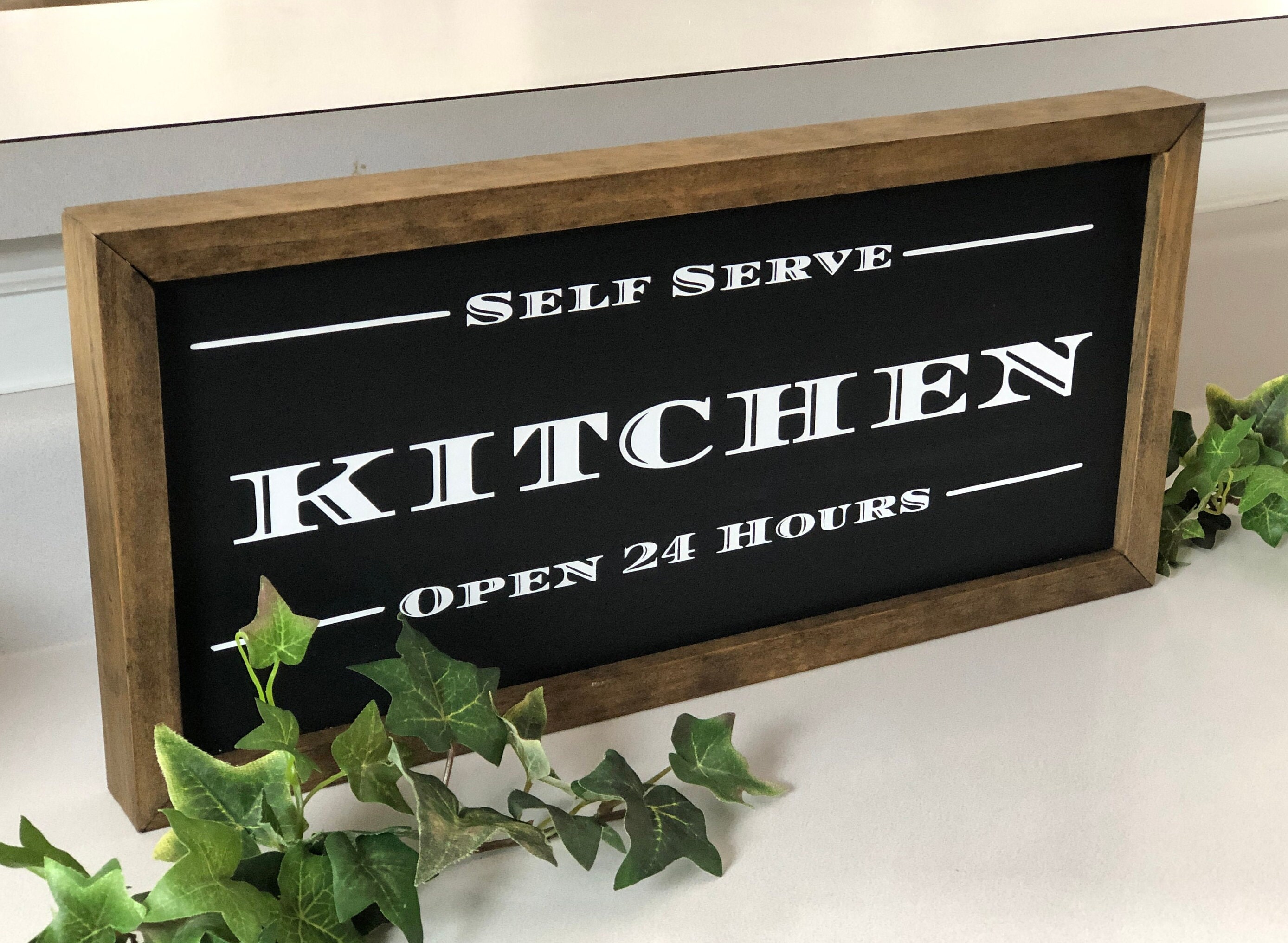 Farmhouse Chalkboard Kitchen Sign Rustic Kitchen Home Decor Self Serve ...