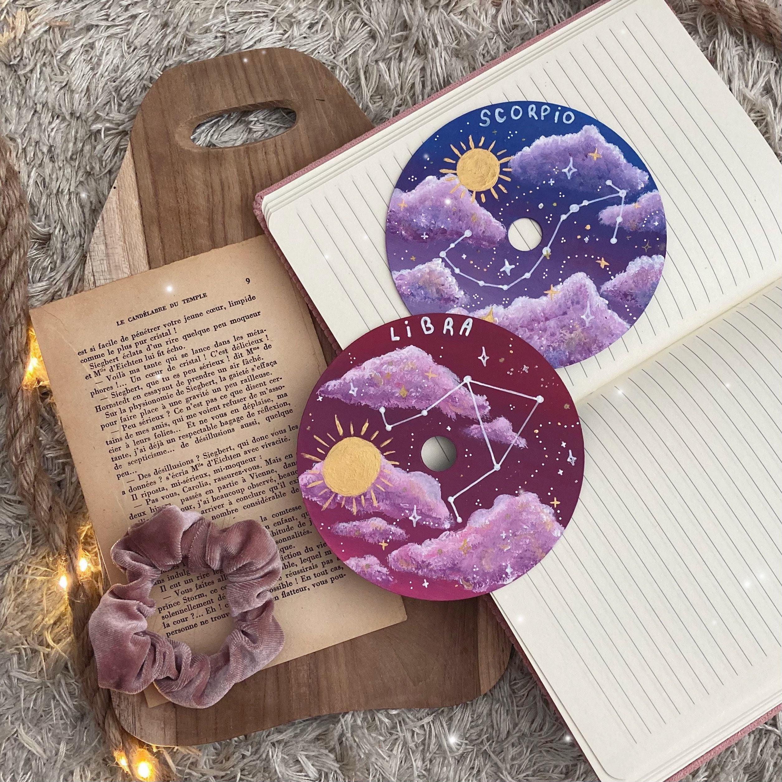 CD Painting, Zodiac Sign, Painted and Recycled Cd, Zodiac Sign ...
